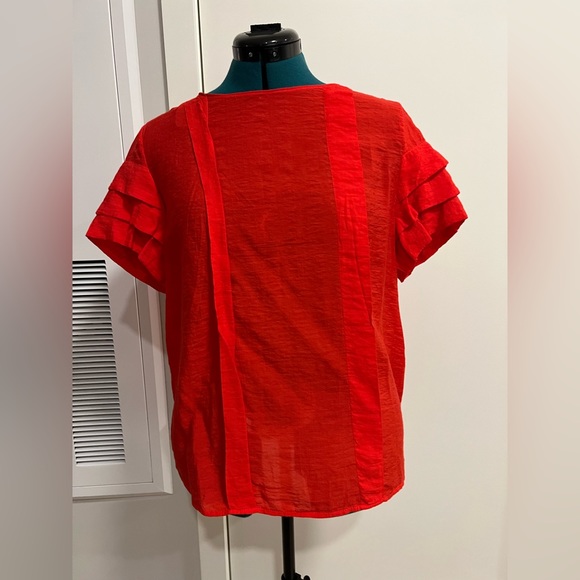 Zara | Tops | Zara Bright Red Blouse | Poshmark